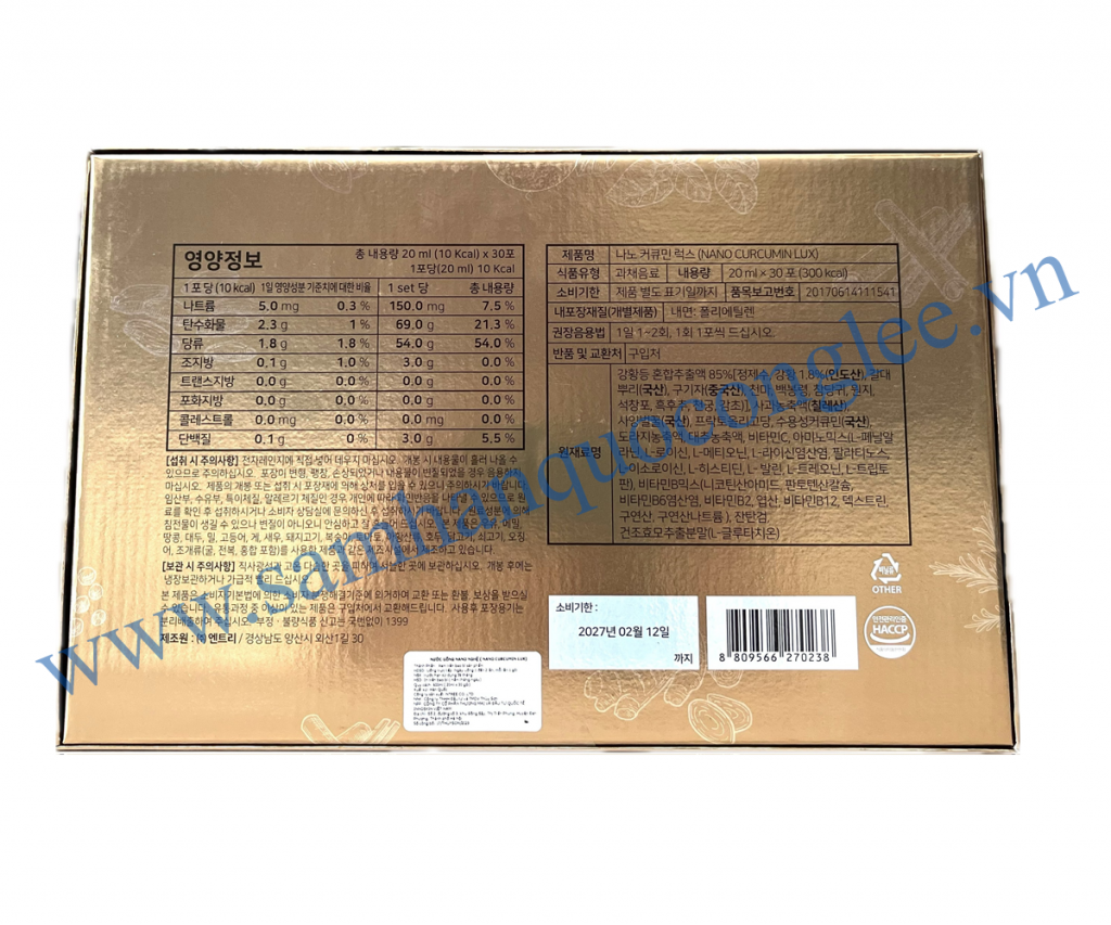 Nghệ Nano Curcumin Masilraon Lux Premium 160mg (20ml x 30 gói) - Sâm Hàn Quốc Ông Lee